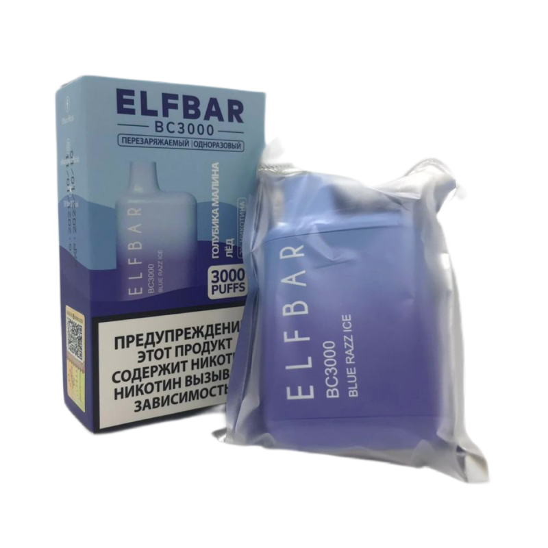 Купить ELFBAR 3000 Голубика малина лёд в Москве и России | tobachka